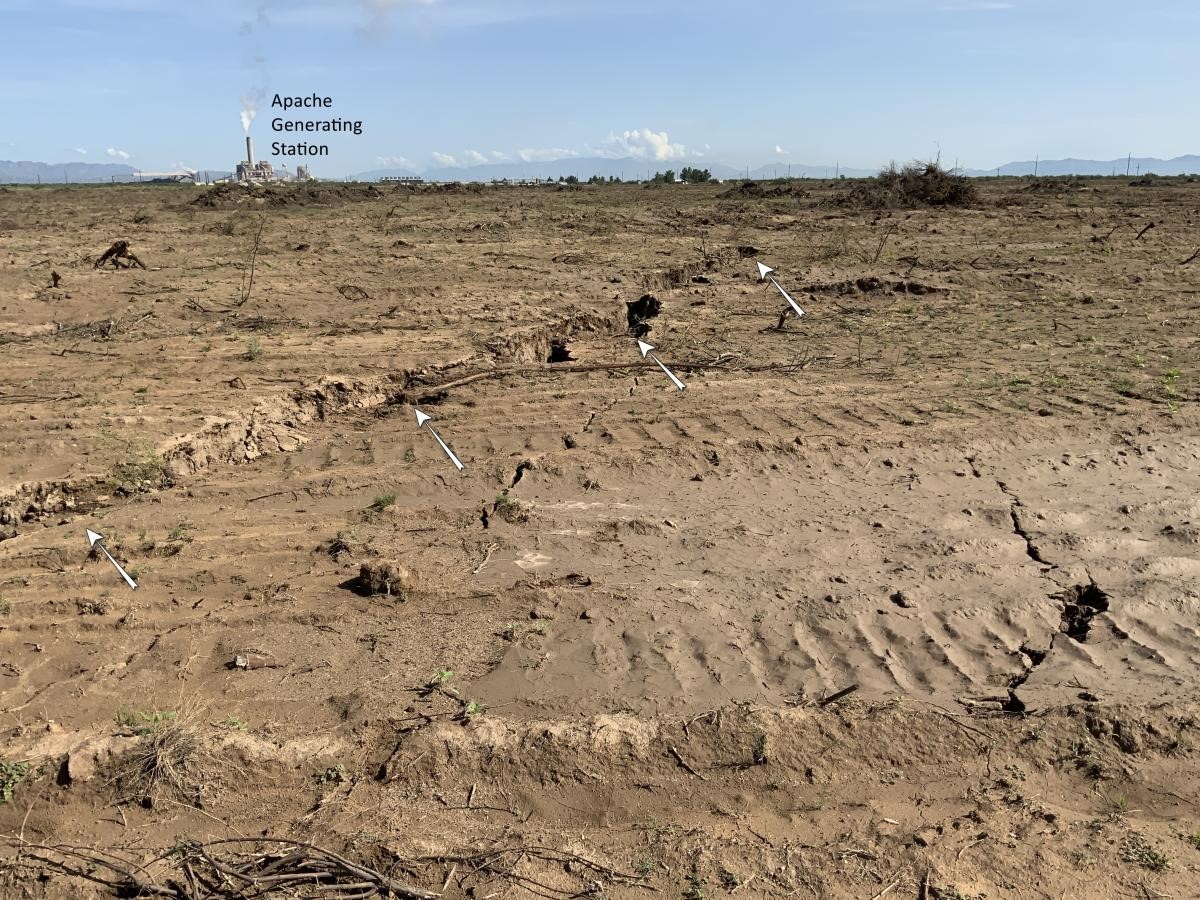 Fresh earth fissure - 17 Aug. 2021 | Arizona Geological Survey - AZGS