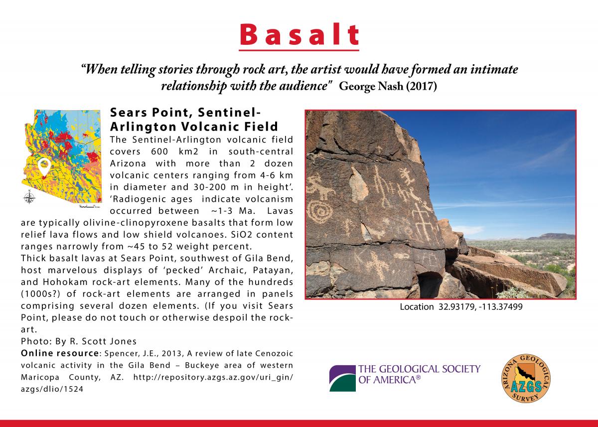 Arizona Rocks Postcard #10 - Sears Point Basalt | Arizona Geological ...
